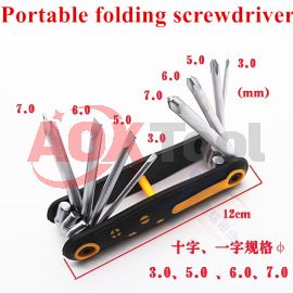 Professional hardware tools 8 in 1 Portable folding screwdriver