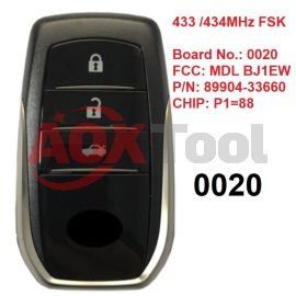 (Board # 0020) (P/N: 89904-33660) (FCC: MDL BJ1EW) Smart Key For Toyota ...